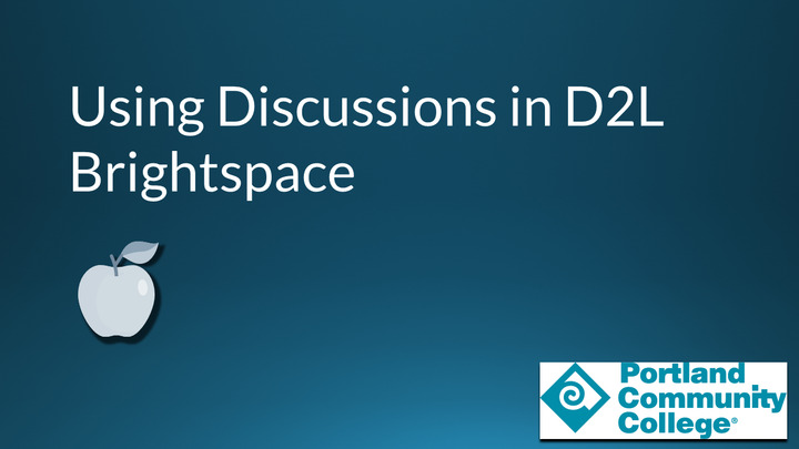 Using Discussions in D2L Brightspace